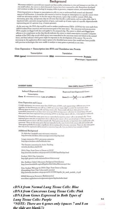 DNA Microarray Lab Results 1 Which Genes Were Chegg Com