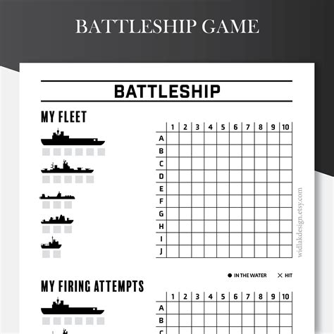 Printable Battleship Game Small Game Battleship Board Game 2