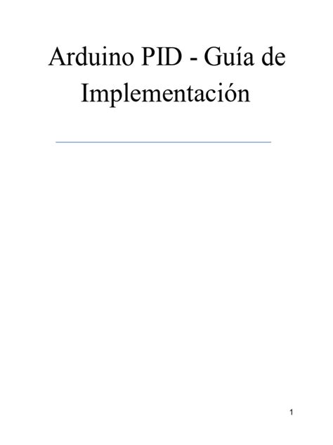 Guia De Implementacion Pid Arduino Pdf Matemáticas Aplicadas