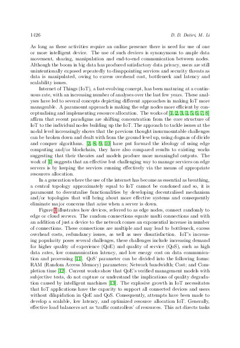 Load Balancing For Resource Optimization In Internet Of Things IoT Systems Computing And