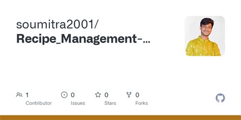 Github Soumitra2001recipemanagement System