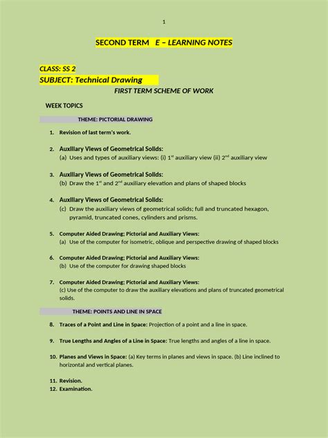 Ss2 T Drawng 2nd Term E Notes Pdf Ellipse Classical Geometry
