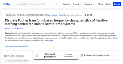 discrete fourier transform based frequency characteristics of iterative