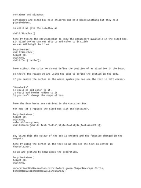 Container And Sizedbox Download Free Pdf Software Engineering