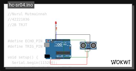 Sensor Menyalakan Led Dalam Jarak Hitungan Cm Nurul Muthmainnah Wokwi
