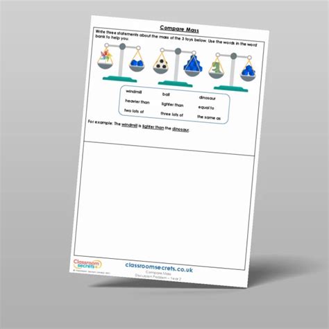 year 2 compare mass discussion problem resource classroom secrets