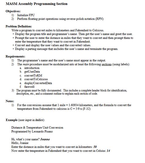 Solved Problem Definition Write A Program To Convert Miles