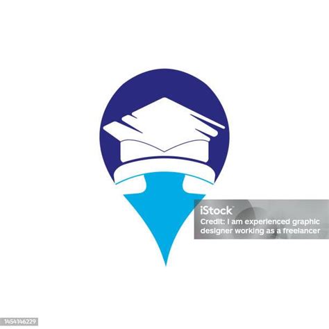 교육 호출 벡터 로고 디자인 서식 파일입니다 졸업 모자와 핀 아이콘 로고가 있는 핸드셋 고객에 대한 스톡 벡터 아트 및 기타