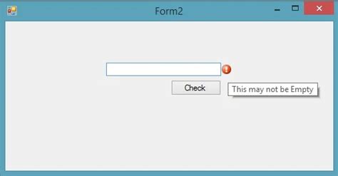 Error Provider Control In Windows Forms Computer Programming