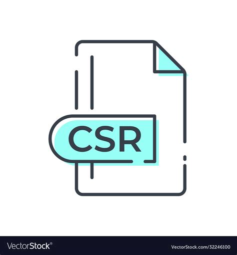 Csr File Format Icon Extension Line Royalty Free Vector
