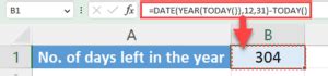 Calculate Days Left In The Year Easy Formulas