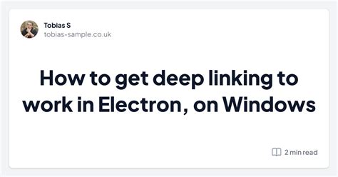 How To Get Deep Linking To Work In Electron On Windows