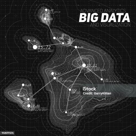 Terrain Big Data Visualization Futuristic Map Infographic Complex Topographical Data Graphic