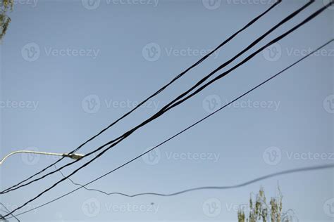 Wires In Sky Electrical Wires Against Sky Stock Photo At Vecteezy