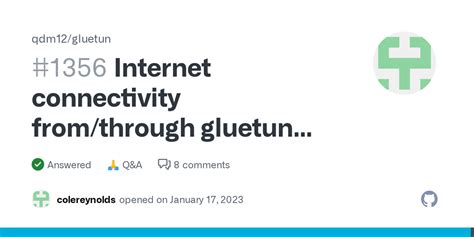 Internet Connectivity From Through Gluetun Container Has Stopped Working · Qdm12 Gluetun