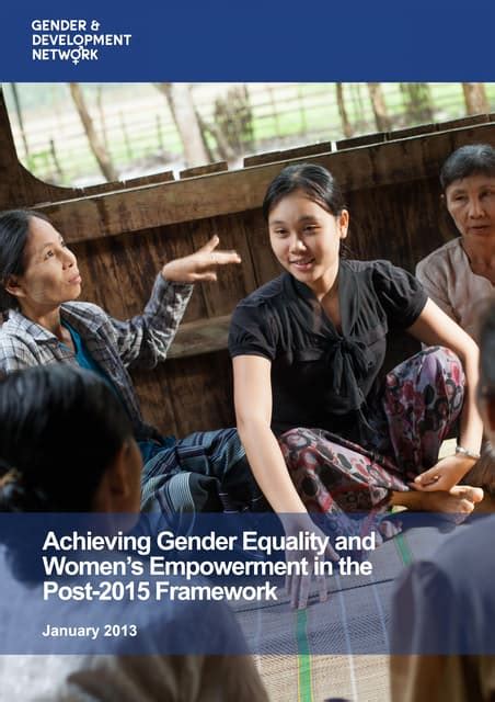 Achieving Gender Equality And Womens Empowerment In The Post 2015 Framework Pdf