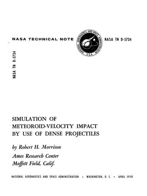 Pdf Simulation Of Meteorqid Velocity Impact By Use F Dense Projectile