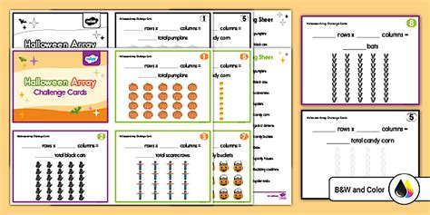 halloween array challenge cards holidays twinkl usa