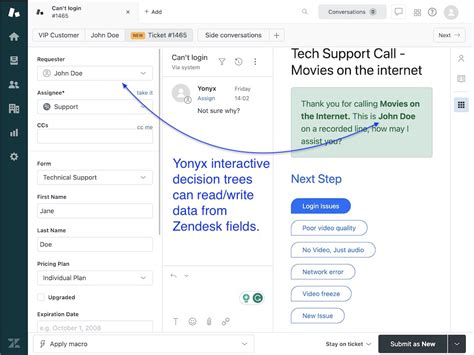 yonyx interactive decision trees app integration with zendesk support