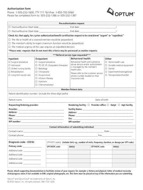 Fillable Online Optum New Mexico Prior Authorization Form Complete