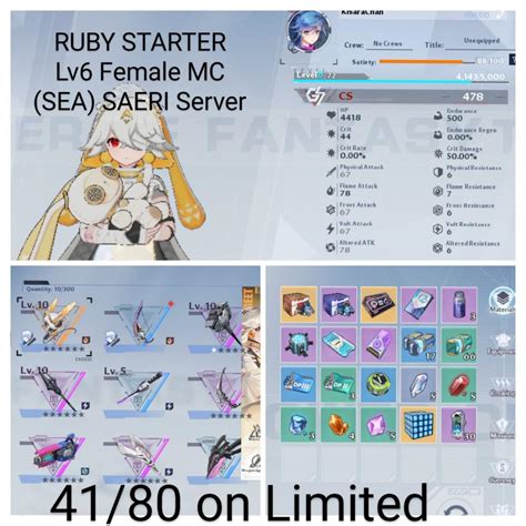 Tower Of Fantasy Tof Ruby Starter Lv6 Saeri Server Sea On Carousell Tower Of Fantasy Tof Ruby Starter Lv6 Saeri Server Sea On Carousell