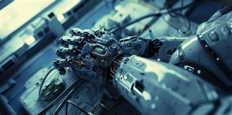 A Macro Shot Of A Robotic Arm Using Precise And Calculated Movements To