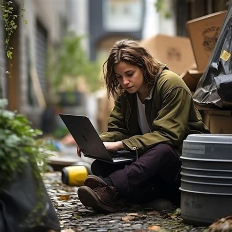 Premium Ai Image A Girl Programming A Cobbled Together Computer