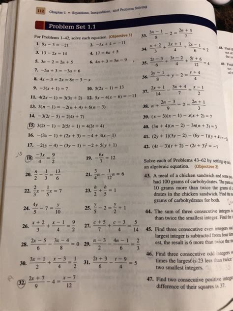 Algebra 1 Equations And Inequalities