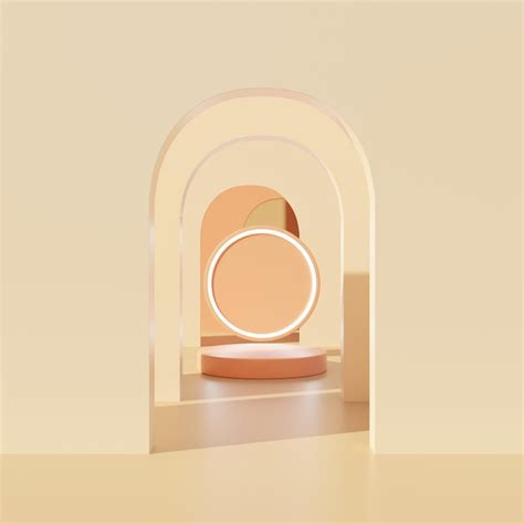 Premium Photo 3d Rendering Product Display Podium With Geometrical Forms Background Minimal 3d