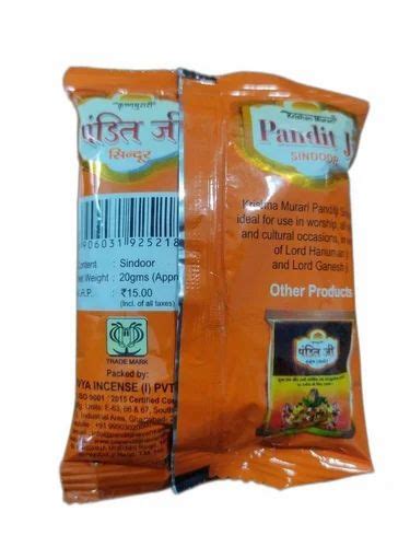 orange krishan murari pandit ji sindoor powder for personal packaging