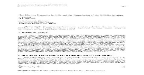 Hot Electron Dynamics In Sio2 And The Degradation Of The Sisio2