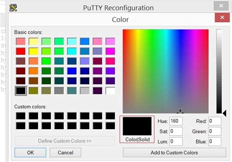 How To Change Putty Text Color