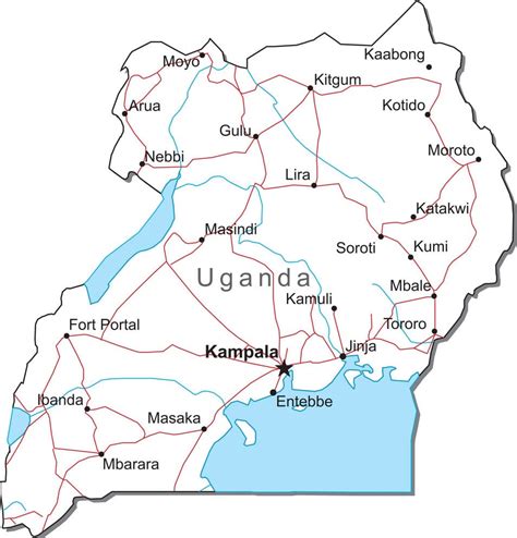 Printable Uganda Map Location Free Download And Print For You
