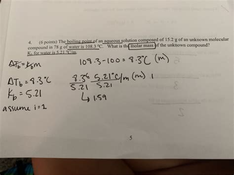 Solved Points The Boiling Point Of An Aqueous Chegg