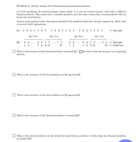 solved problem 4 20 ﻿pts ﻿answer the following branch