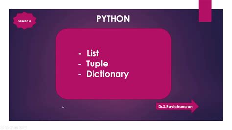 Python List Tuple Dictionary YouTube