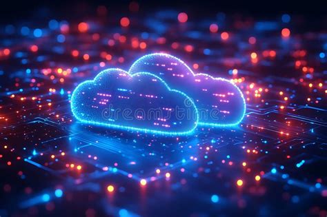 Futuristic Cloud Computing Network Abstract Data Flow And Digital Cloud