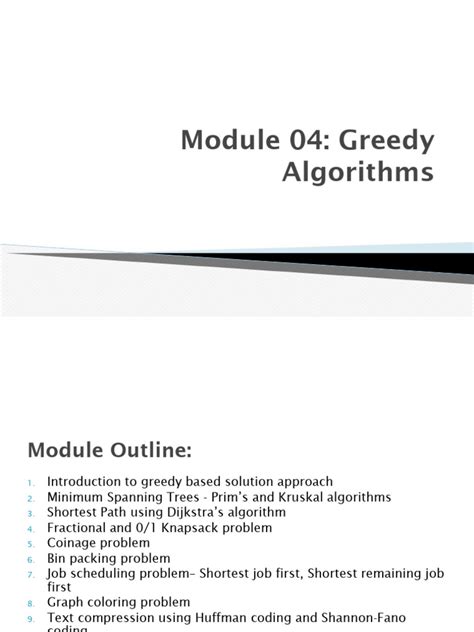 Module 4 Greedy Algorithms 1 Pdf Mathematical Relations
