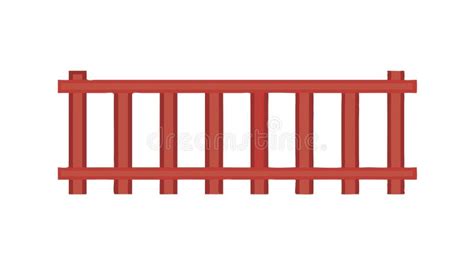 Red Wooden Fence Icon Vector Boundary Garden Property Farm Safety Vector Design Generative