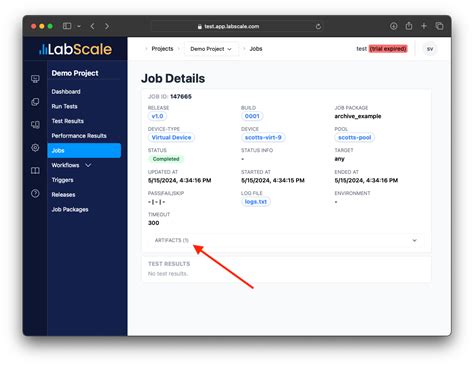 how to upload artifacts from a job labscale technologies inc