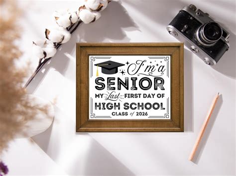 First Day Of Senior Year Sign Class Of 2026 Printable Senior Last First