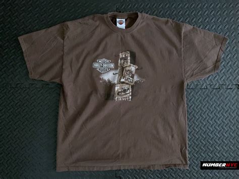 Harley Davidson Motor Cycles Brown T Shirt Men Size 2 Gem