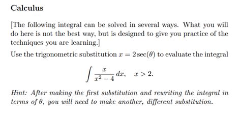 solved calculus [the following integral can be solved in