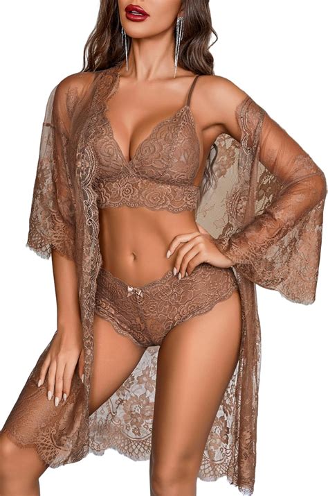 Avidlove Women Sexy Lingerie Set 3 Piece Bra And Panty Sets With Lace