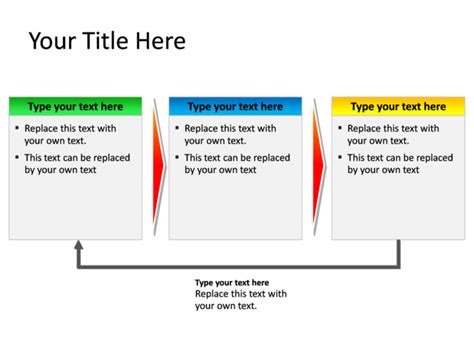 PowerPoint Slide Text Box Diagram 3 Boxes Multicolor PL301 CrystalGraphics Com