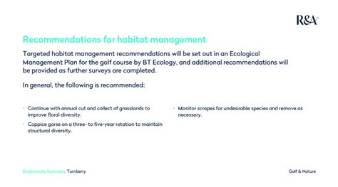 Randa Biodiversity Report Geo Foundation For Sustainable Golf