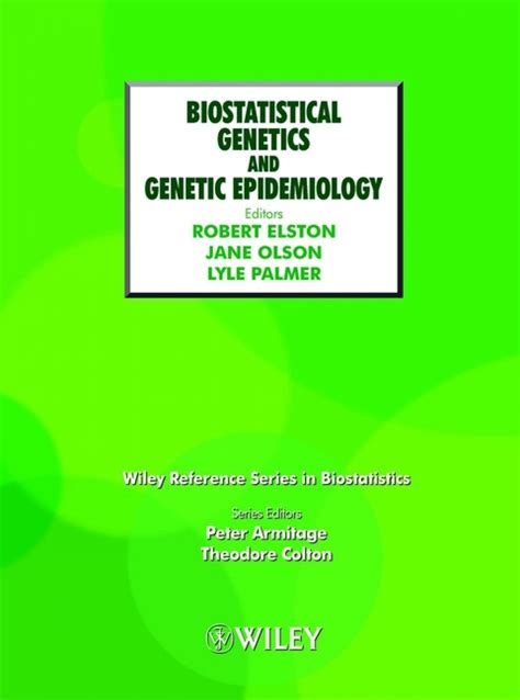 Biostatistical Genetics And Genetic Epidemiology Nhbs Academic And Professional Books
