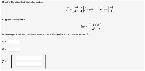 Solved 1 Point Consider The Initial Value Problem 4 T