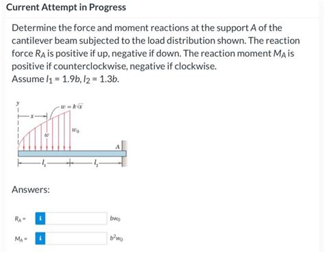 Solved Determine The Force And Moment Reactions At The