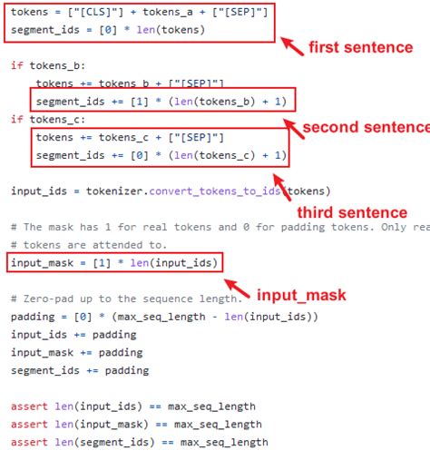 create bert input ids input mask and segment ids a beginner guide